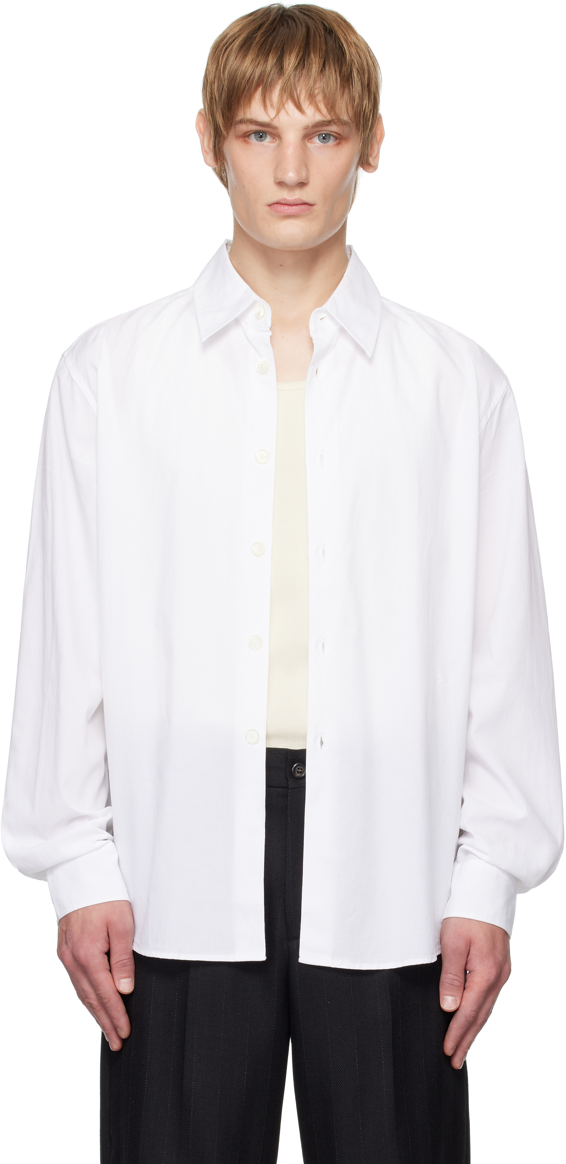 Our Legacy White Beyond Shirt In White Liquid Poplin - 26% Off
